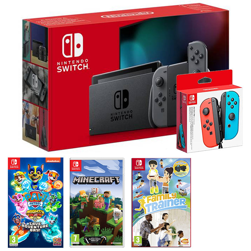 Nintendo Switch Console Grey with Paw Patrol , Minecraft, Family Train ...